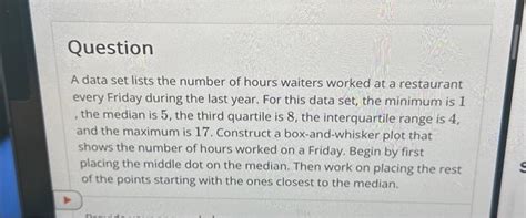 Solved A Data Set Lists The Number Of Hours Waiters Worked