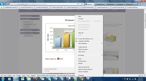 Fusioncharts Suite Chart Gallery Right Mouse Click Copy In Ie 9