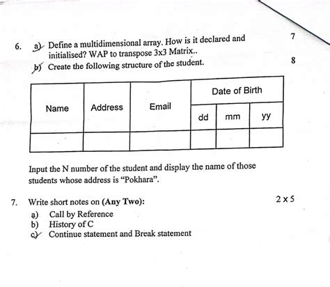 Pokhara University Bca Programming In C Question Paper 2nd Semester Mero Enotes