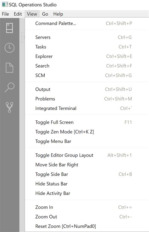 Hodentekmsss Sql Operations Studio User Interface