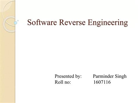 Software Reverse Engineering Pptx