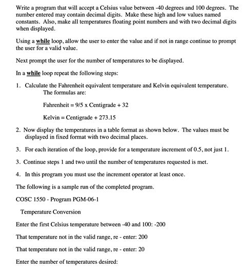 solved write a program that will accept a celsius value
