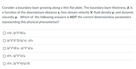Solved Consider A Boundary Layer Growing Along A Thin Flat Chegg