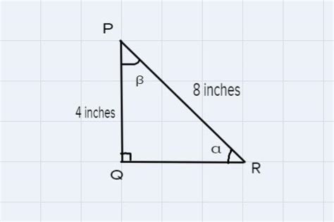 In A Triangle Pqr Right Angled At Q Pr 8 Inches And Pq 4inches Find Angle P And R