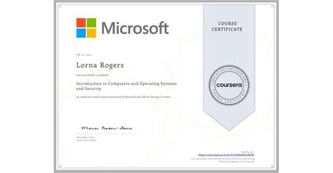 Completion Certificate For Introduction To Computers And Operating