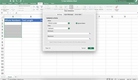 how to apply data validation in excel clickup