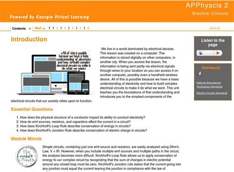 Ga Virtual Learning Ap Physics 2 Electric Circuits Unit Plan For 9th 10th Grade Lesson Planet