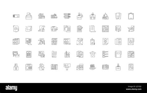 Folders And Files Ideas Linear Icons Line Signs Set Vector Collection Stock Vector Image
