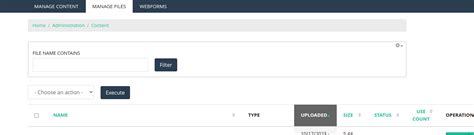 where is the add file link on manage files page backdrop forum