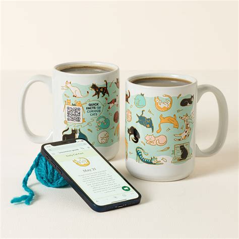 Uncommon Goods Cat Lover Interactive Qr Mug Cat Trivia
