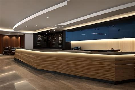 호텔의 리셉션 데스크 프리미엄 사진