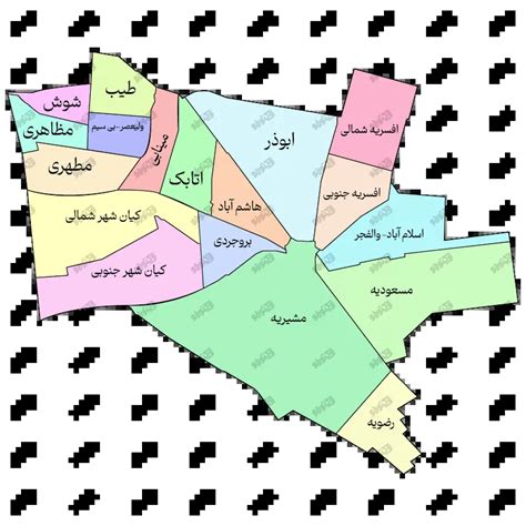 وکتور مجموعه نقشه مناطق تهران 1 وکتورلو