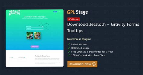 Jetsloth Gravity Forms Tooltips