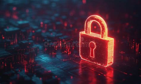 Digital Security Lock Symbolizing Cybersecurity In A Futuristic Environment Stock Image Image