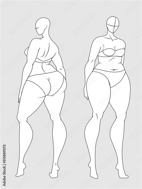 Plus Size 10 Heads Fashion Figure Templates Exaggerated Croquis For