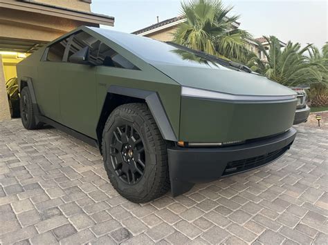Matte Olive Green Vinyl Wrap Cybertruck Avery Dennison Sw900 Tesla Cybertruck Forum