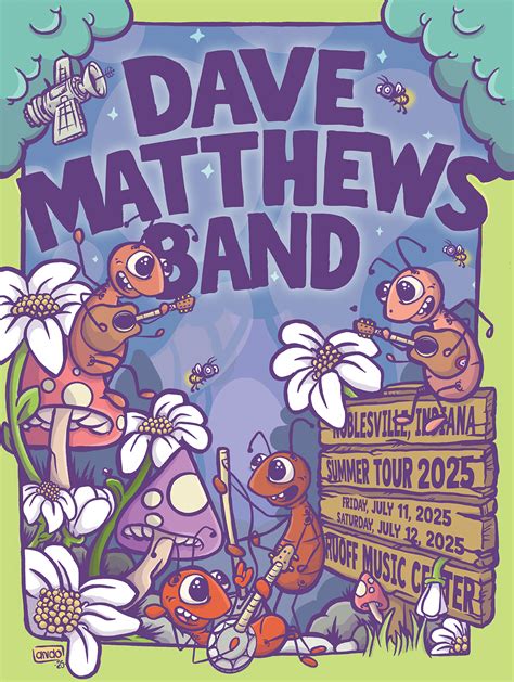 Dave Matthews Band Official Live Nation Poster Poster By Ando