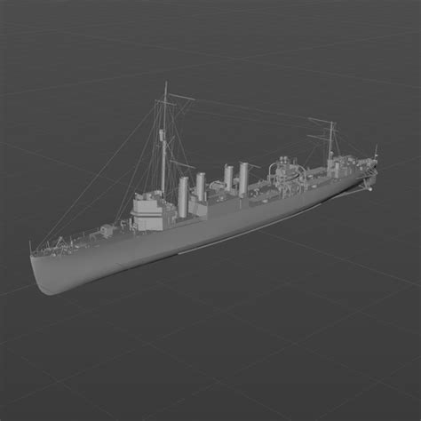 🚢 Digital Model Of The Us Clemson Class Destroyer・ Obj File For 3d