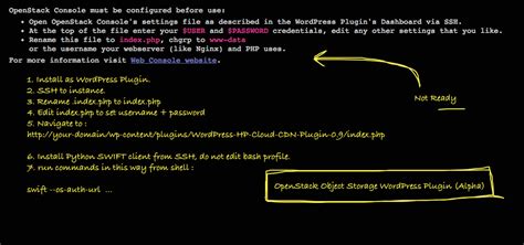Openstack Object Storage Wordpress Plugin Alpha