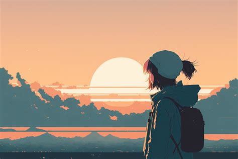 4k Ultra Hd Anime Girl Ai Art Serene Sunset Portrait By Jensenartofficial