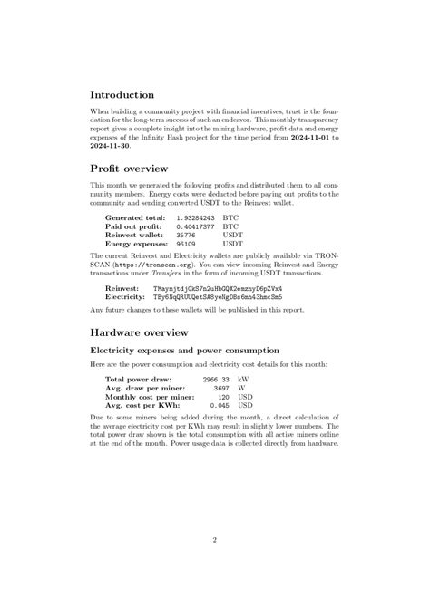 Transparency Reports Infinity Hash