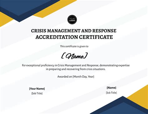 Free Crisis Management And Response Accreditation Certificate Template To Edit Online