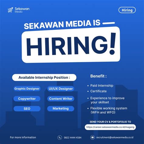 hiring internship jobseeker freshgraduate magang digitalmarketing graphicdesigner