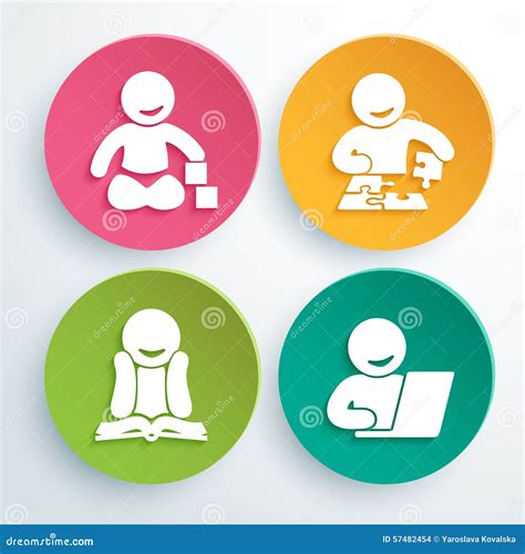 Intellectual Growth Line Icons Collection Learning Development Progression Ingenuity