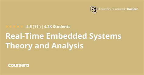 Real Time Embedded Systems Theory And Analysis Coursya