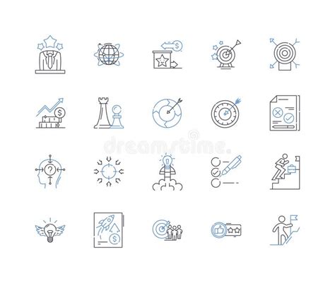 Group Administration Line Icons Collection Management Coordination Leadership Communication