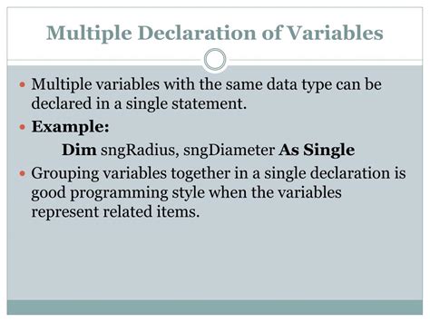 Ppt Variables And Constants In Visual Basic Programming Powerpoint