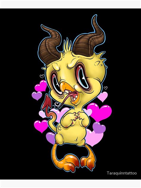 Devil Birb Poster For Sale By Taraquinntattoo Redbubble