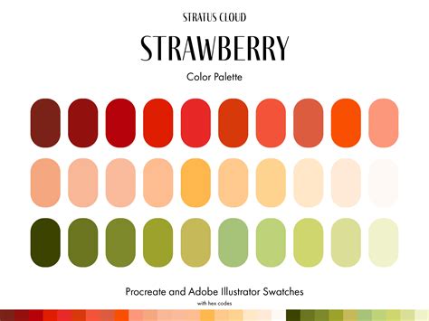 Strawberry Color Palette Procreate Ai Gráfico por StratusCloud