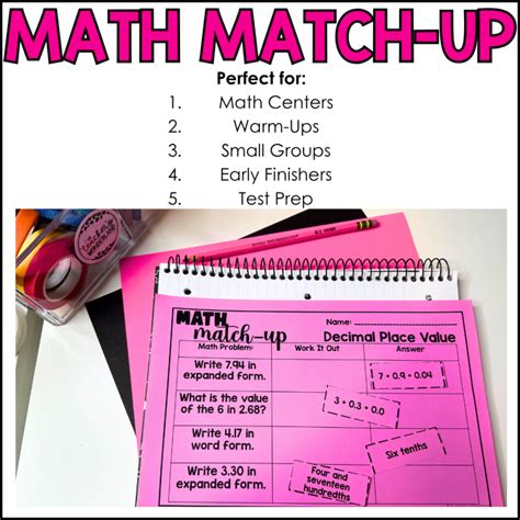 Decimal Place Value Math Sorts Math Centers Review Interactive