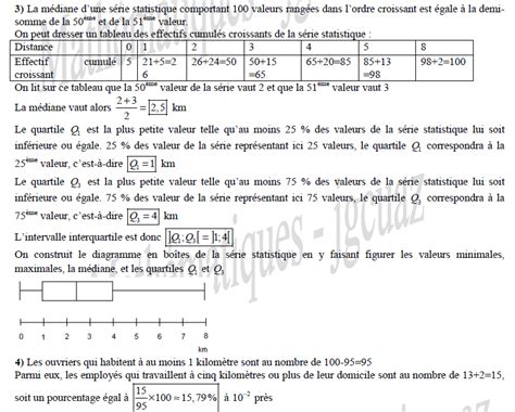Statistique Descriptive Exercice Corrigé 24 En Statistique Descriptive