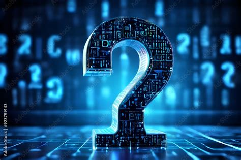 Digital 3d Question Mark With Binary Code Ai In Question Answering