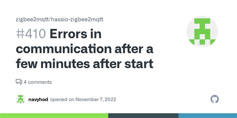 Errors In Communication After A Few Minutes After Start · Issue 410 · Zigbee2mqtthassio