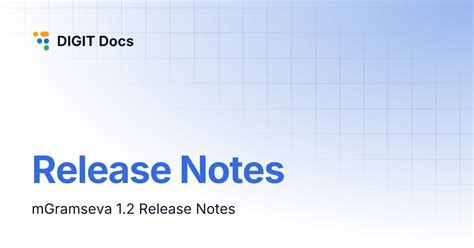 Release Notes Digit Docs