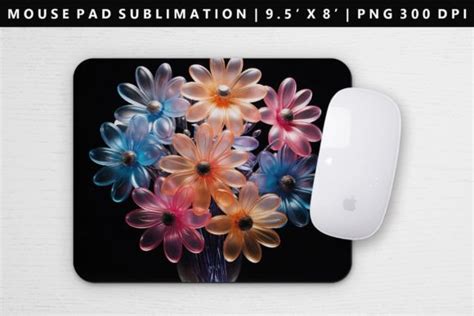 Puff Daisy Mouse Pad Sublimation Design Graphic By Stasylionet · Creative Fabrica