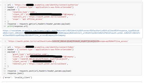 Invalid Client Error When Trying To Get A Token Community