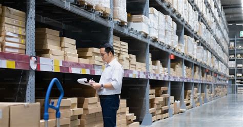 도매 물류 비즈니스 수출 및 사람 개념 창고에서 상품을 확인하는 남자 창고 노동자 사진 Unsplash의 상자 컨테이너 이미지