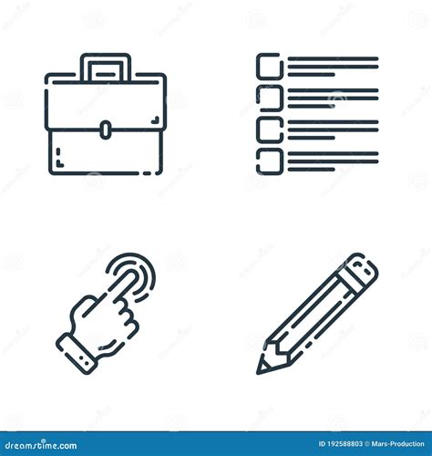 User Interface Line Icons Linear Set Stock Vector Illustration Of Baggage Portfolio 192588803