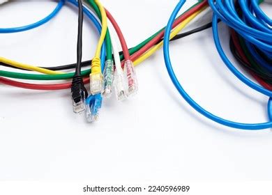Lan Network Connection Ethernet Cables On White Images Stock Photos D Objects