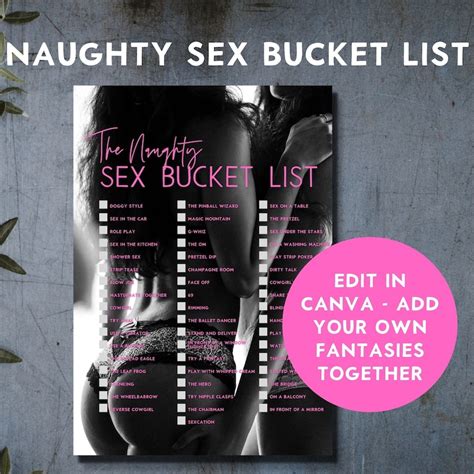 Sex Bucket List Sex Challenge Printable Sex Game Etsy