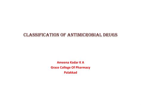 Classification Of Antimicrobial Drugs Ppt