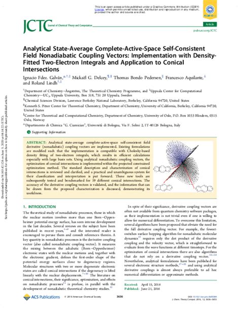 Pdf Analytical State Average Complete Active Space Self Consistent