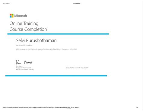 Selvi Prabhu On Linkedin Successfully Completed The Microsoft Assessment For Data Platform