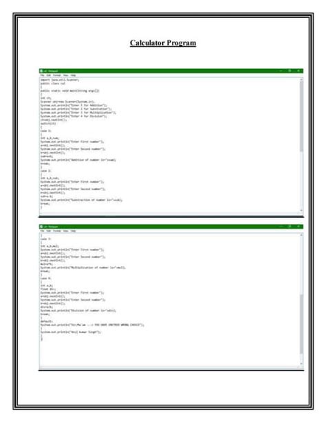 Calculator Program Docx
