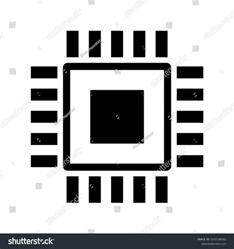 Central Processing Unit Icon Vector Stock Vector Royalty Free 2237168583 Shutterstock