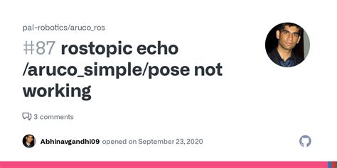 Rostopic Echo Arucosimplepose Not Working · Issue 87 · Pal Roboticsarucoros · Github